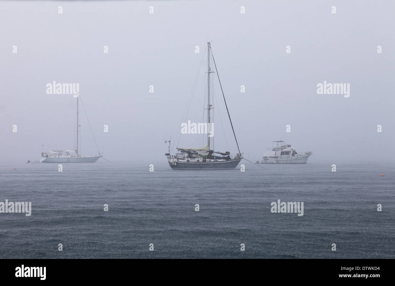 Heavy downpour of rain at Beef Island resort, British Virgin Islands ...