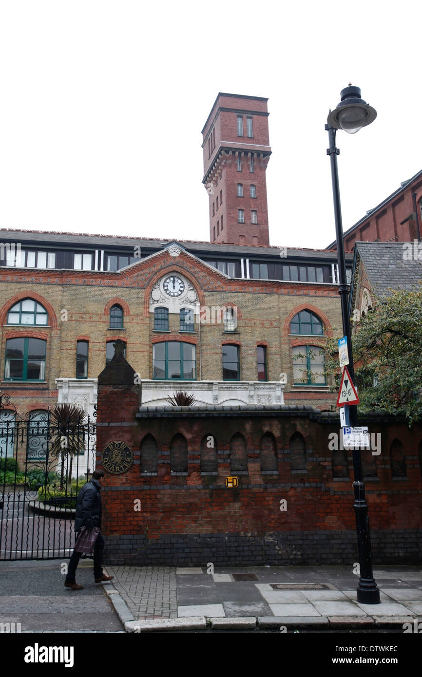 Bow Quarter apartment block water tower in east London Stock Photo - Alamy