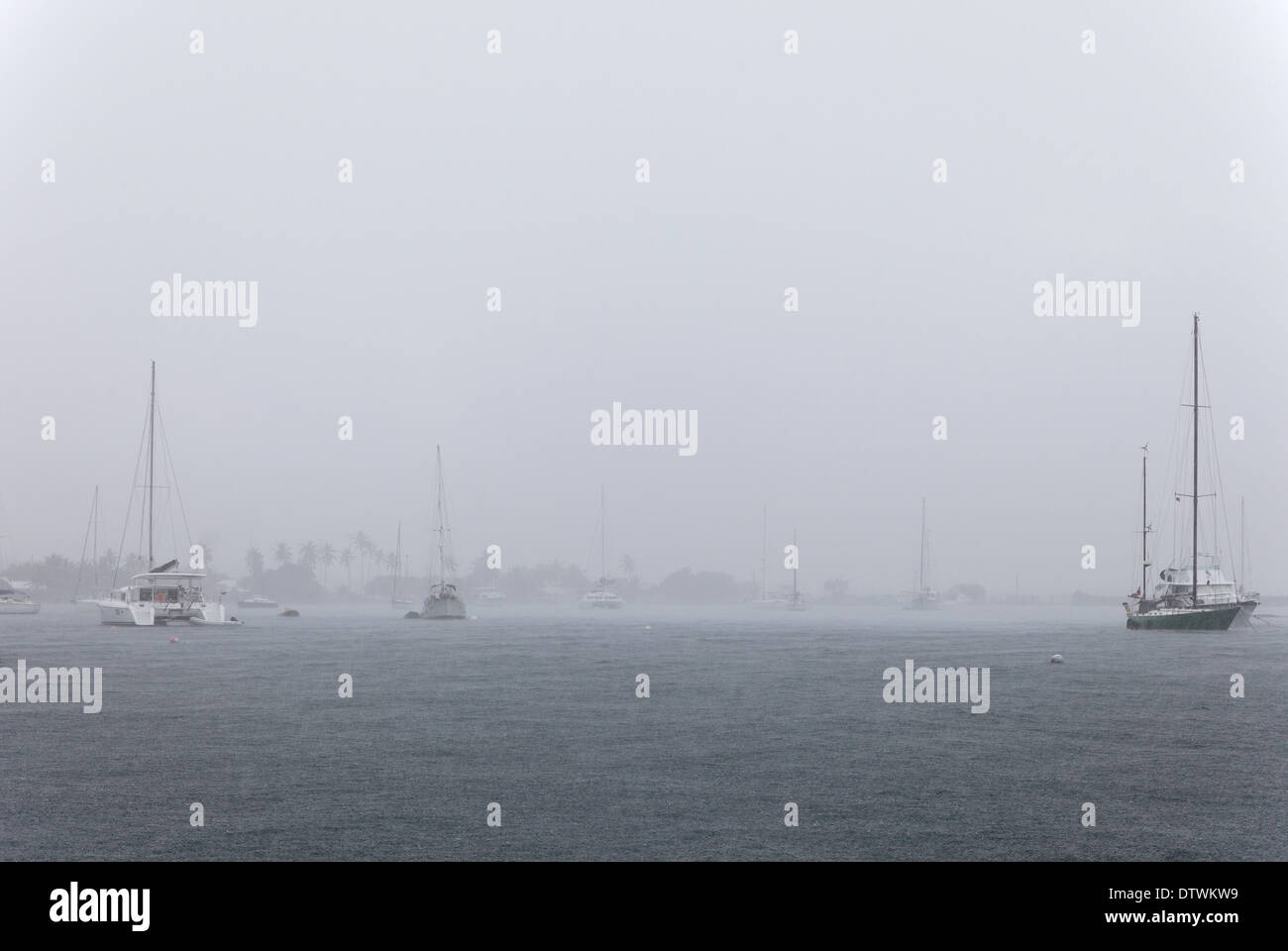 Heavy downpour of rain at Beef Island resort, British Virgin Islands ...