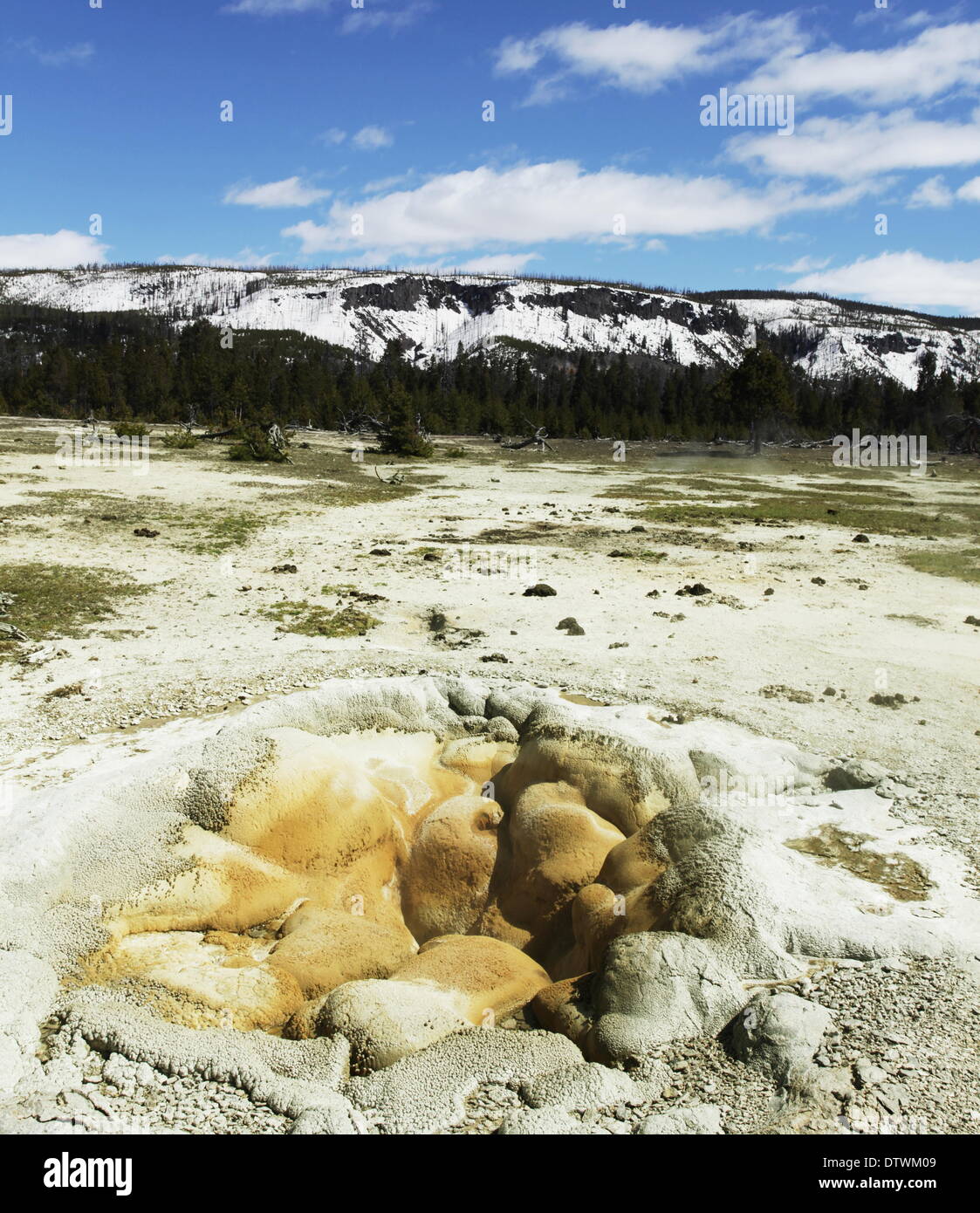 Yellowstone waterfall and hiker hi-res stock photography and images - Alamy