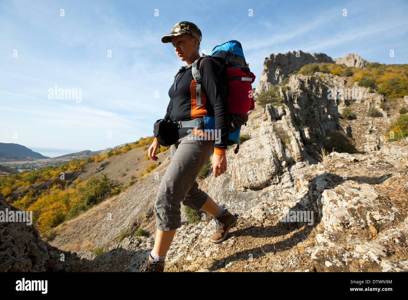 Girl in hike Stock Photo - Alamy