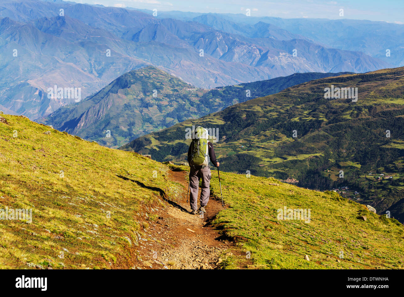 Hike in Bolivian mountains Stock Photo - Alamy