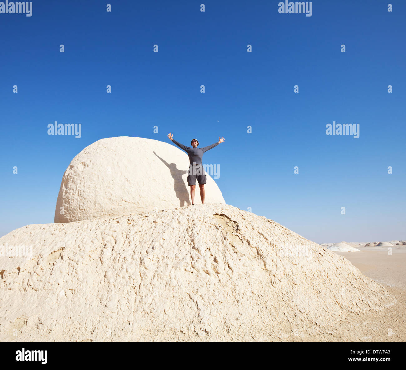 Hike in White desert Stock Photo - Alamy