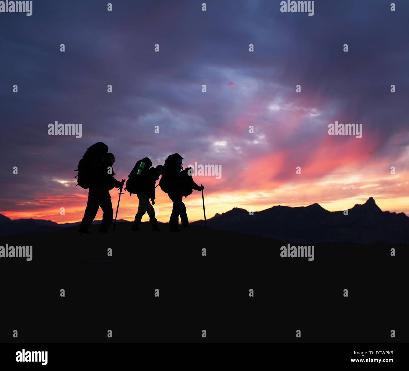 Hike on sunset Stock Photo - Alamy