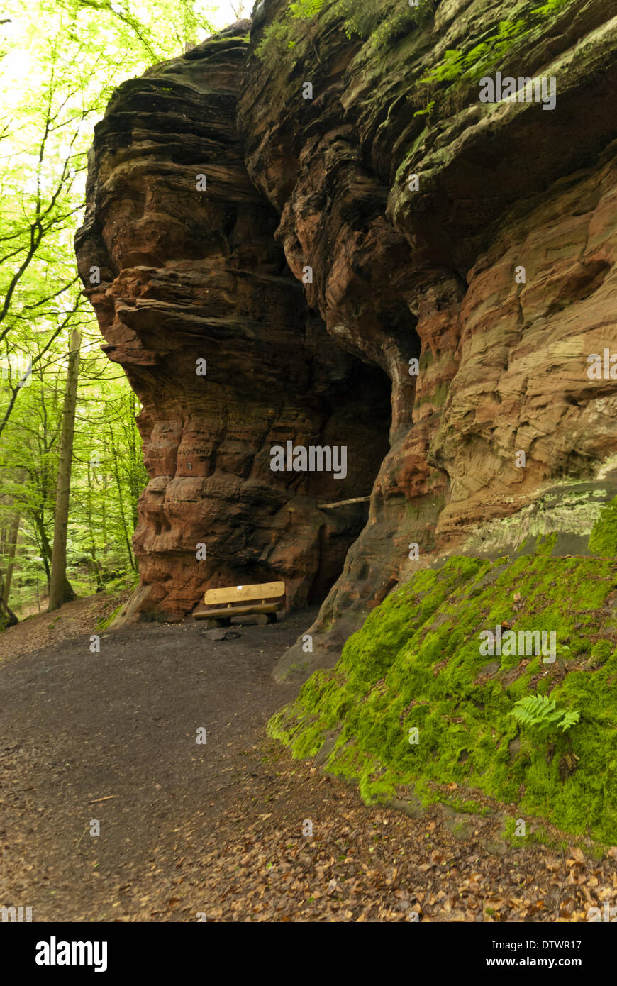 Cave on the Hiking Trail Eifelsteig Stock Photo - Alamy