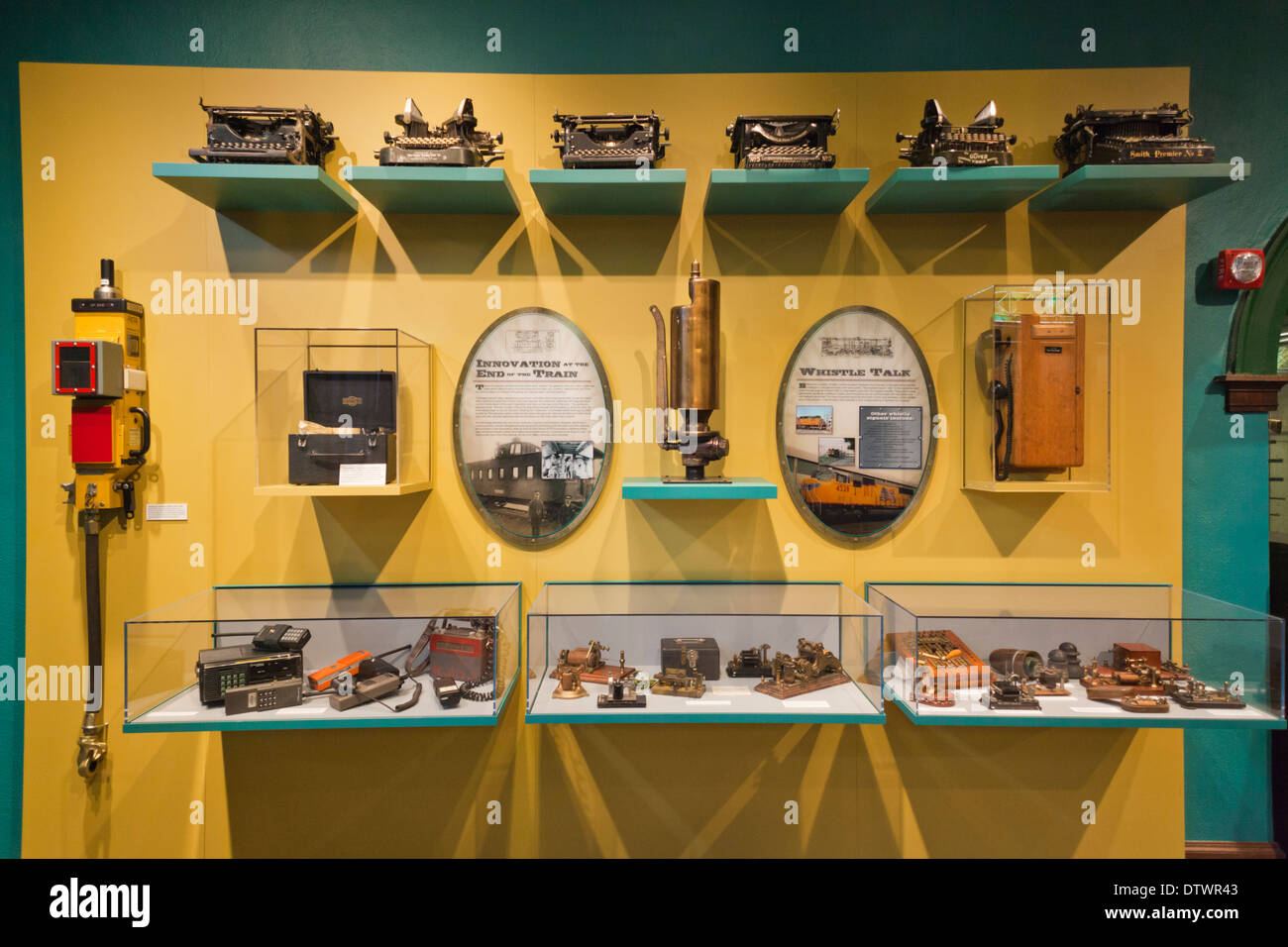 USA, Iowa, Council Bluffs, Union Pacific Railroad Museum interior Stock ...