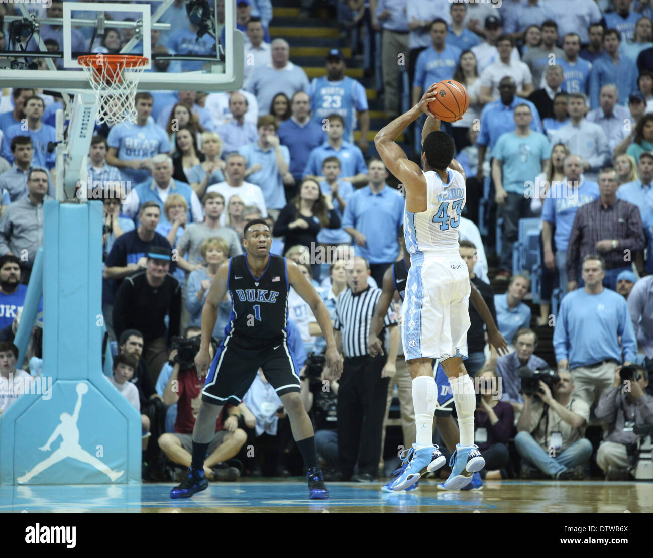 Chapel Hill, North Carolina, USA. 20th Feb, 2014. UNC forward JAMES ...