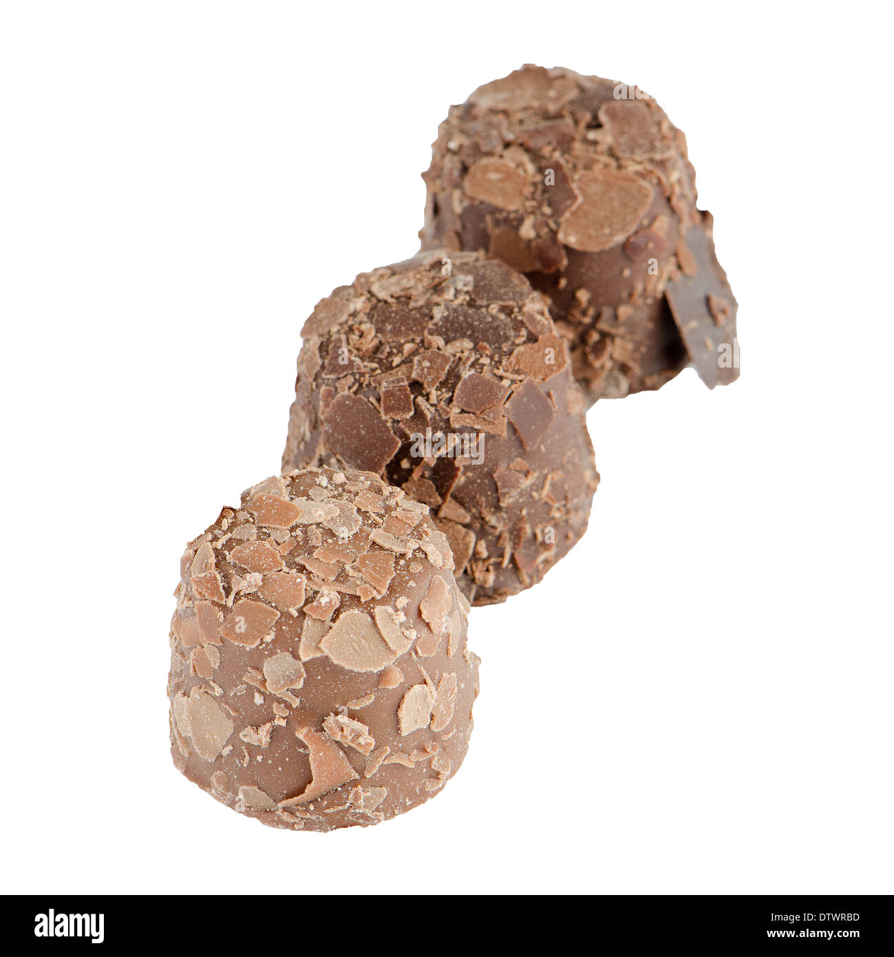Brown chocolate candies isolated on white background Stock Photo - Alamy