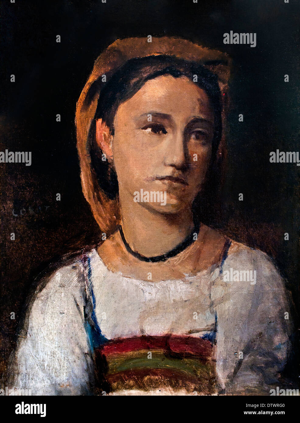 Portrait of an Italian Girl 1870 Jean Baptiste Camille Corot 1796-1875 ...
