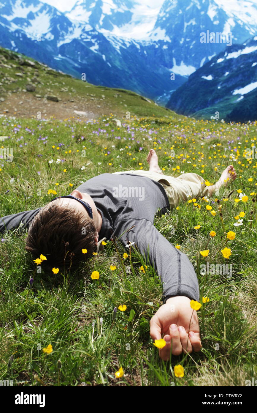 Relaxing boy hi-res stock photography and images - Alamy