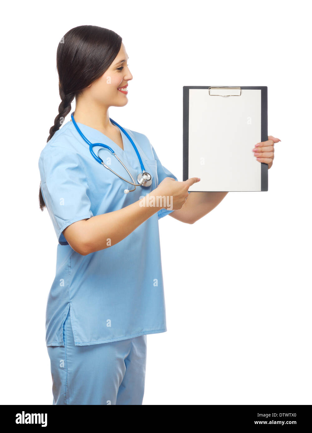Doctor smiling holding clipboard hi-res stock photography and images ...
