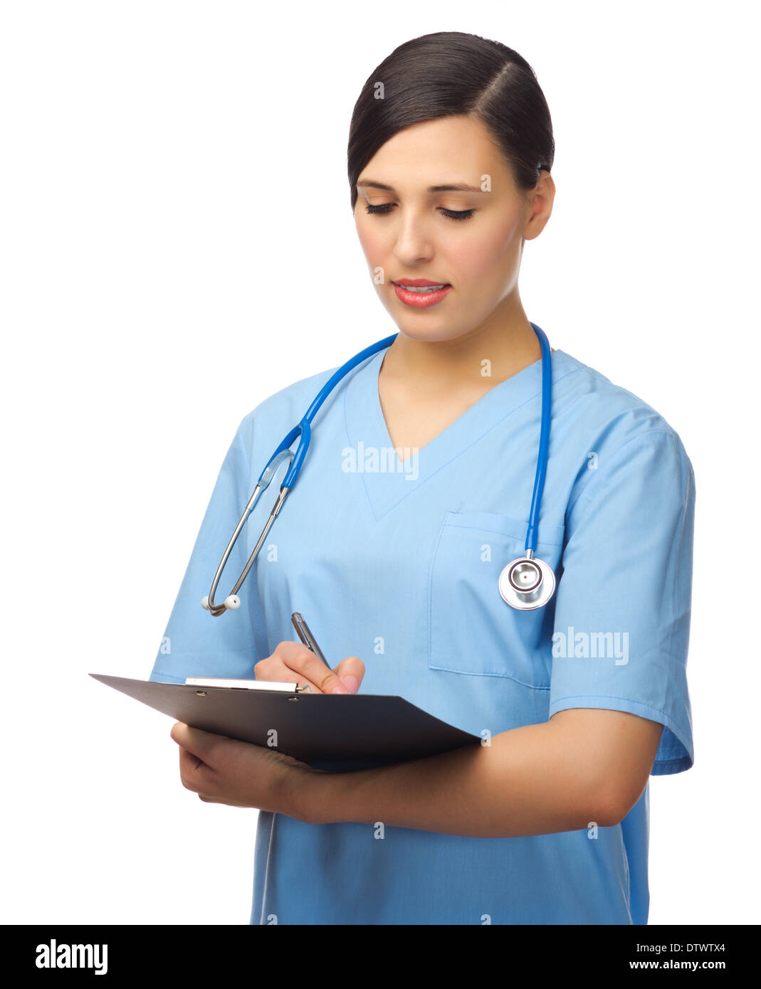 Doctor writing on clipboard smiling hi-res stock photography and images ...