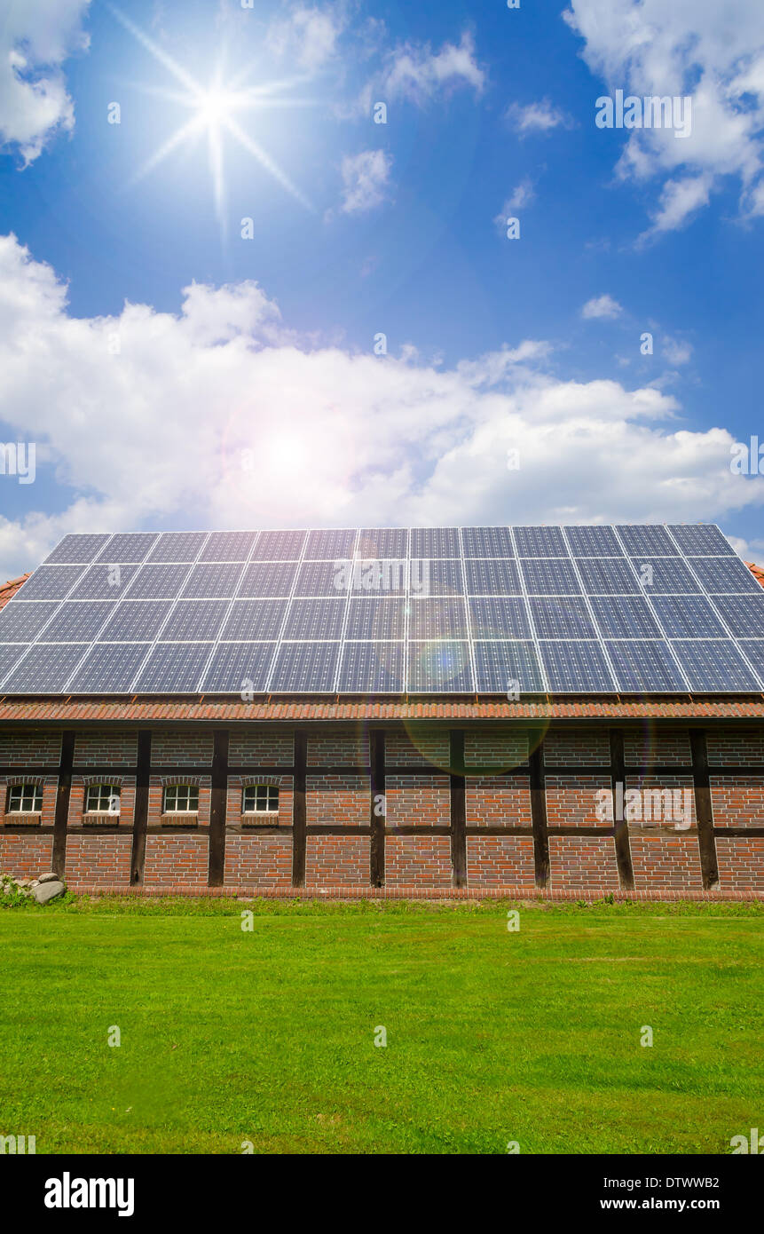 solar cells on the roof Stock Photo - Alamy