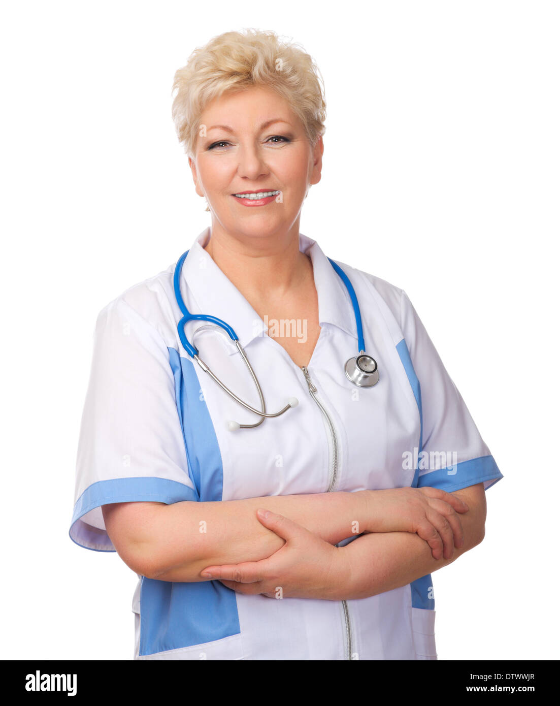 Mature doctor isolated on white Stock Photo - Alamy