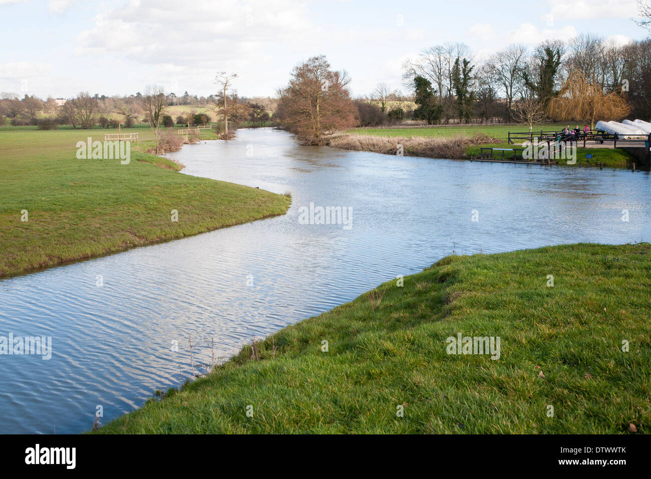 A tributary joining the River Stour at a confluence of waters at Dedham ...