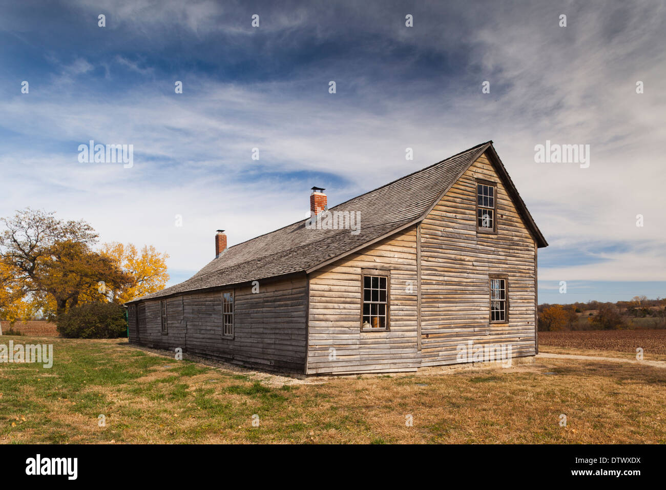 USA, Kansas, Hanover, Hollenburg Pony Express Station State Historic ...