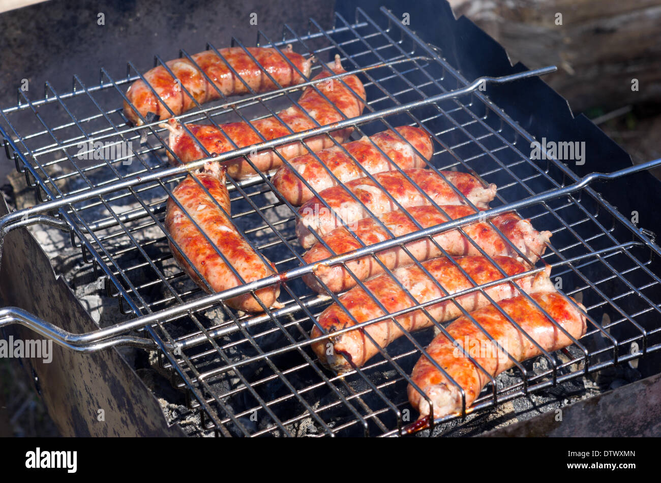 Barbecue meat on grill hi-res stock photography and images - Alamy