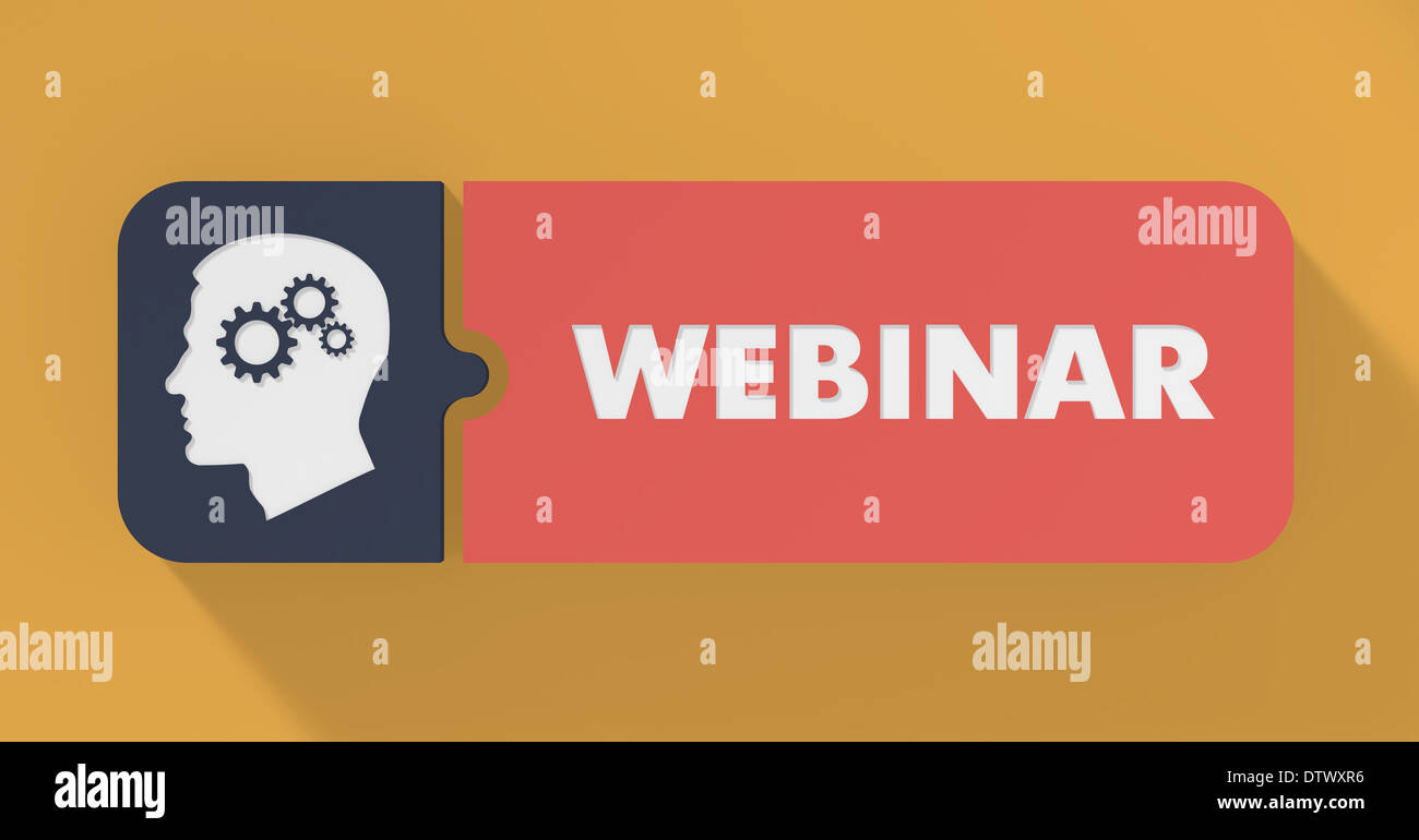 Webinar Concept in Flat Design with Long Shadows Stock Photo - Alamy