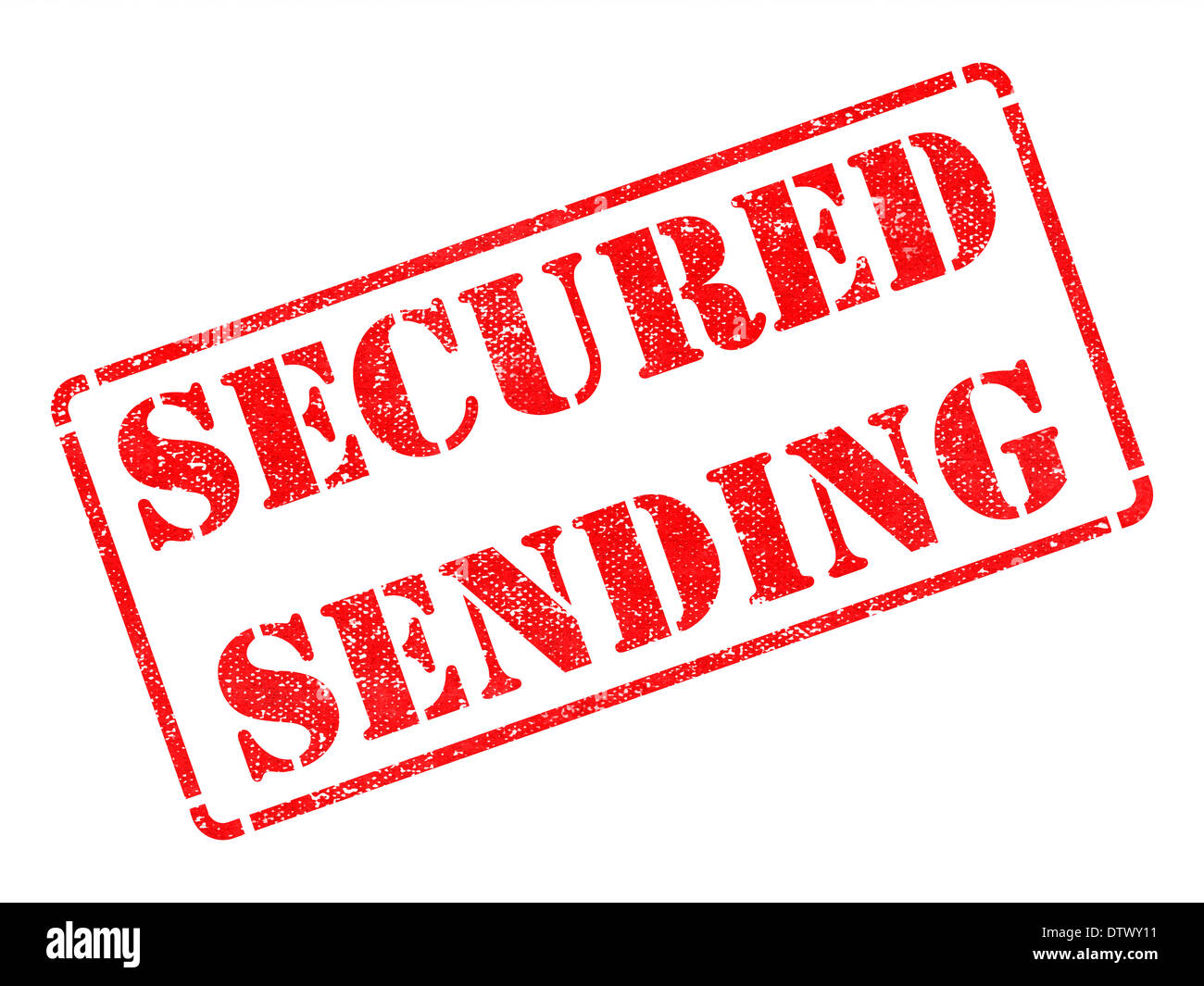 Secured Sending - Inscription on Red Rubber Stamp Isolated on White ...