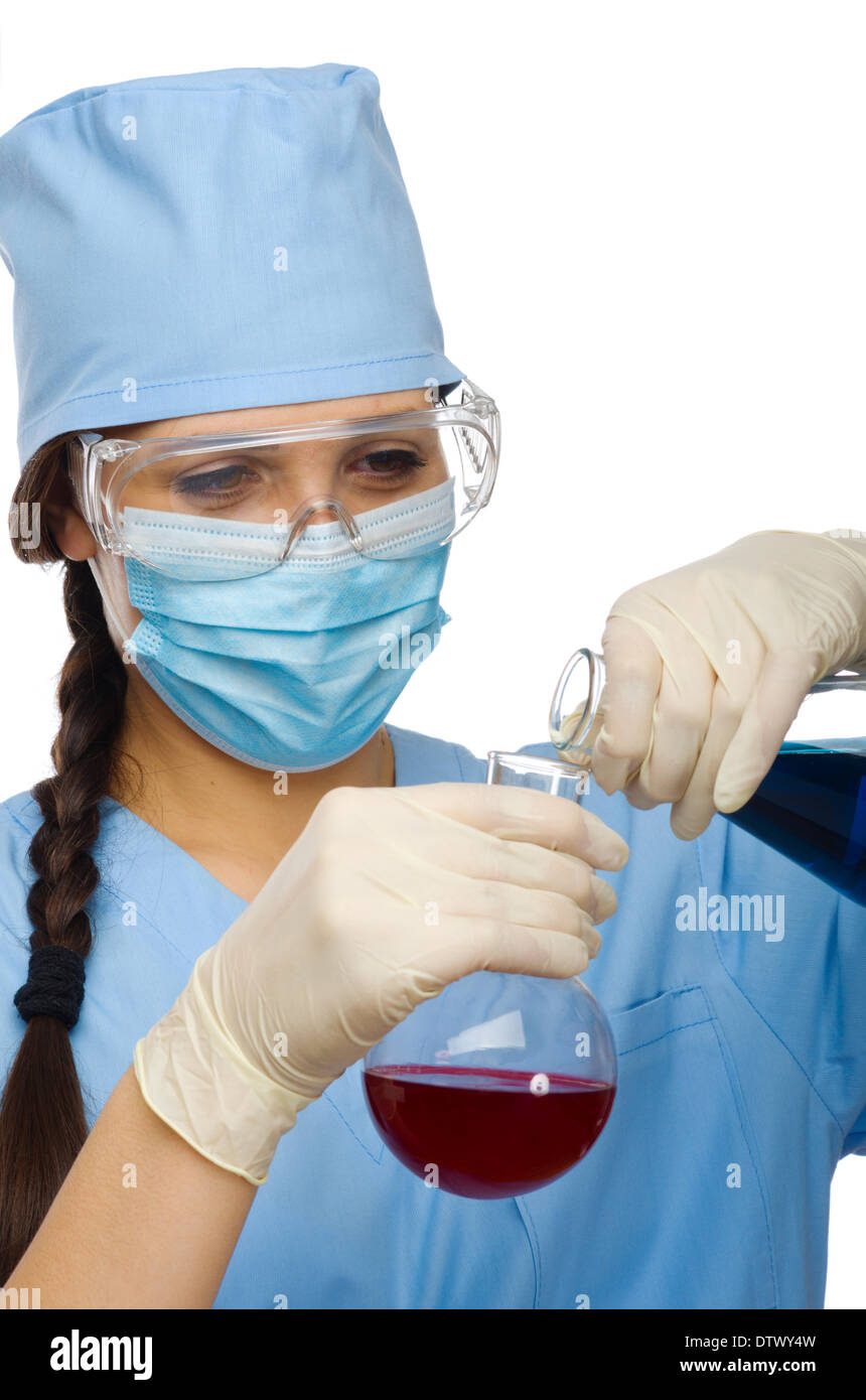 Female scientist with vials medicine hi-res stock photography and ...