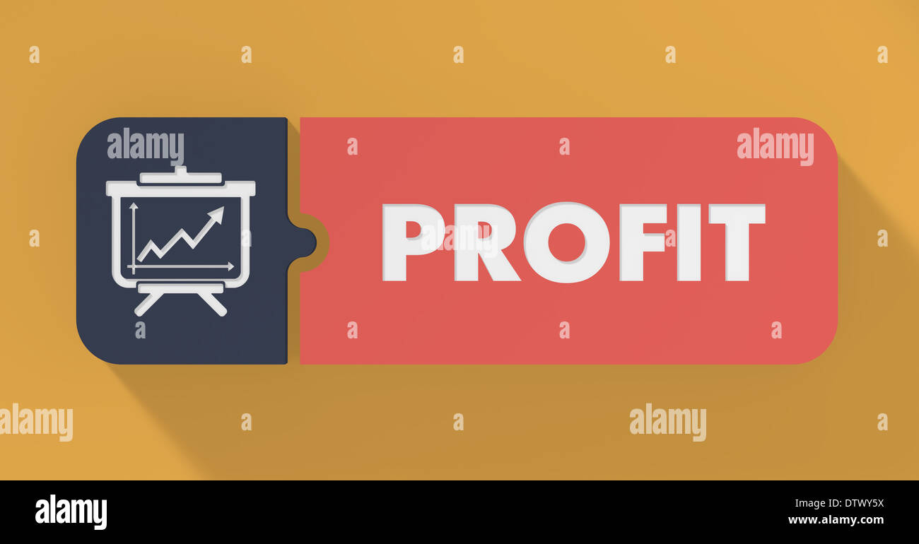 Profit Concept in Flat Design with Long Shadows Stock Photo - Alamy