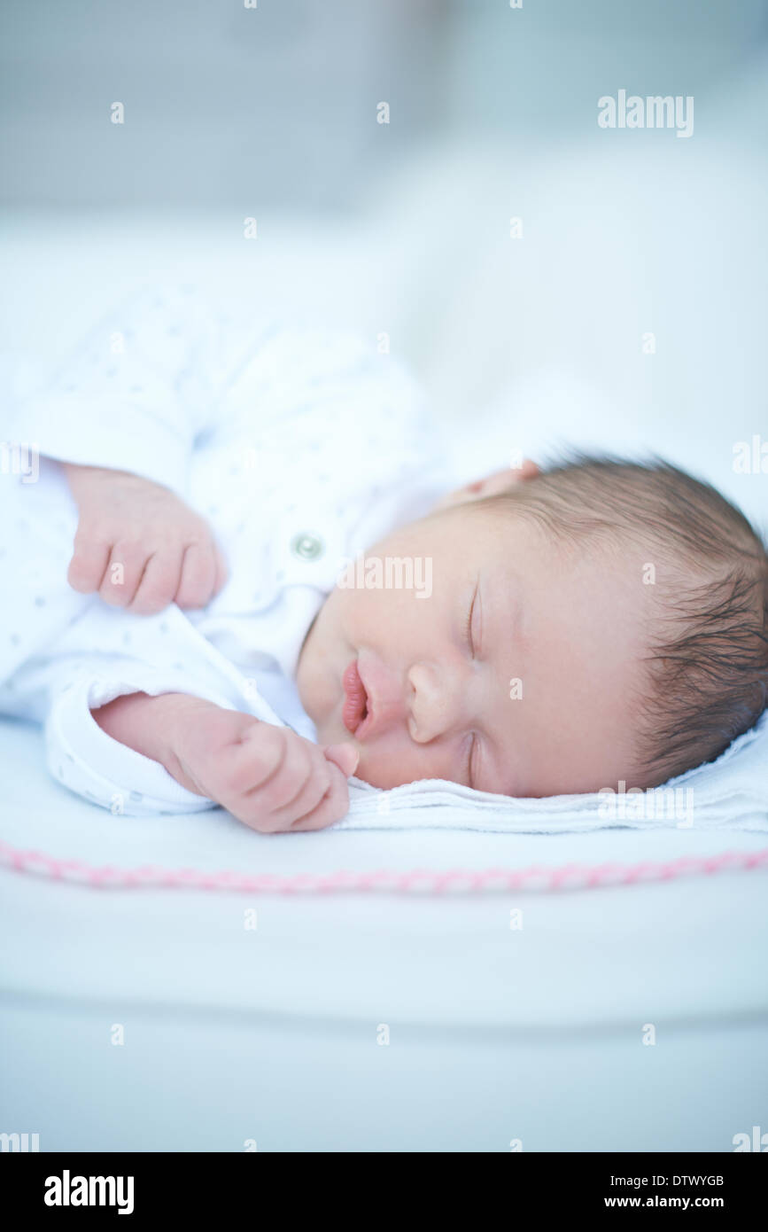 Sweet Baby Girl Sleeping Stock Photo - Alamy