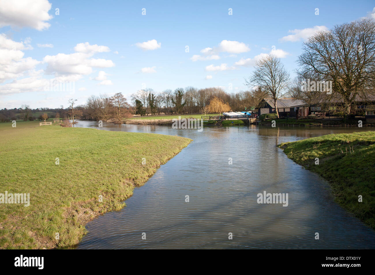 A tributary joining the River Stour at a confluence of waters at Dedham ...