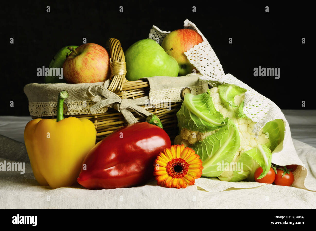 Food still life cloth hi-res stock photography and images - Alamy