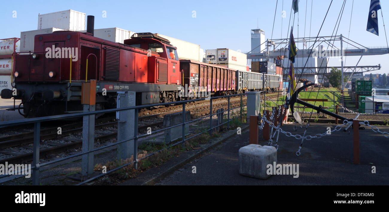 port of switzerland,basel Stock Photo - Alamy