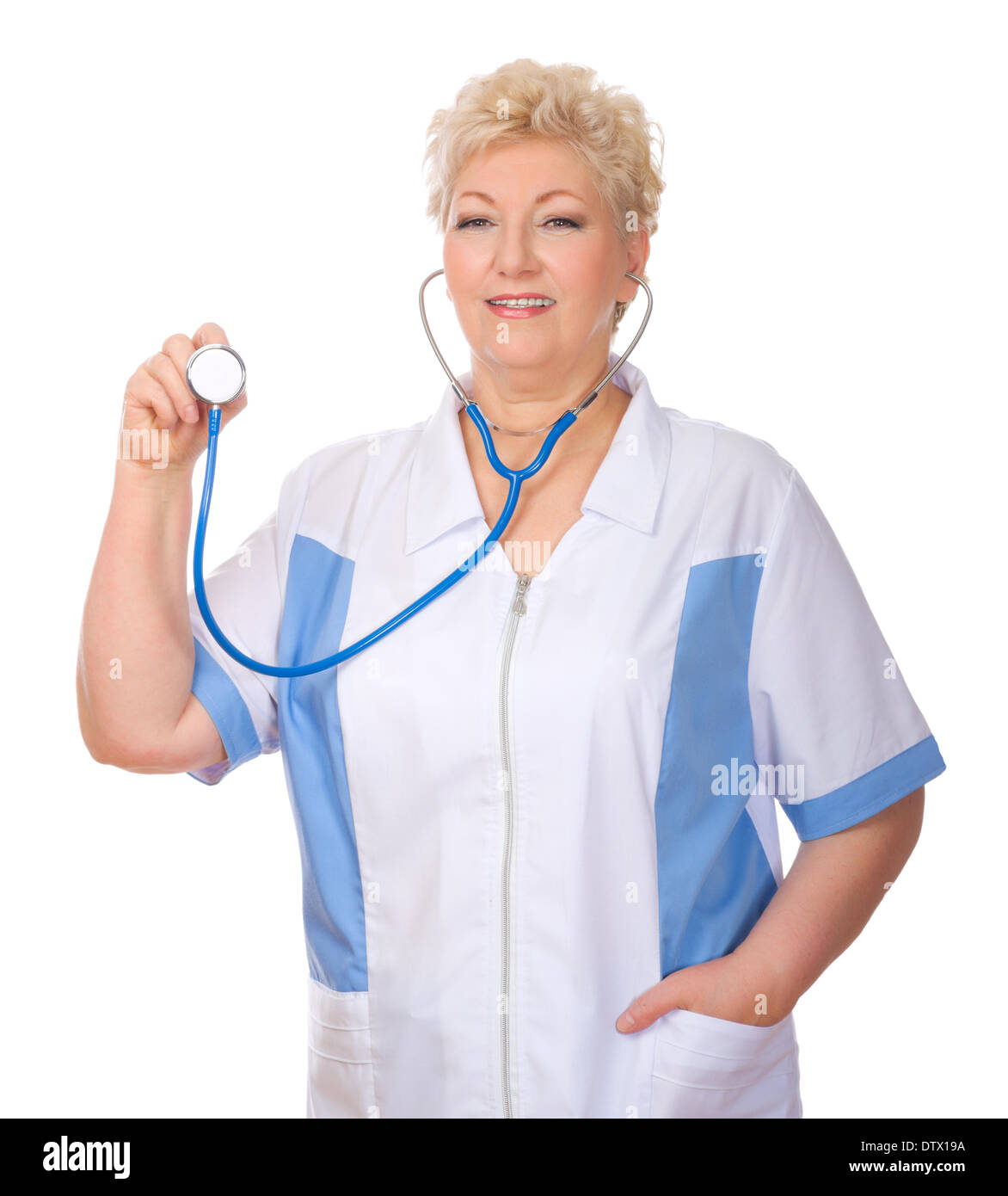Mature female doctor stethoscope hi-res stock photography and images - Alamy