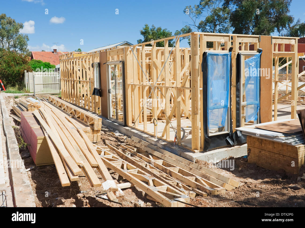 New home construction framing Stock Photo - Alamy