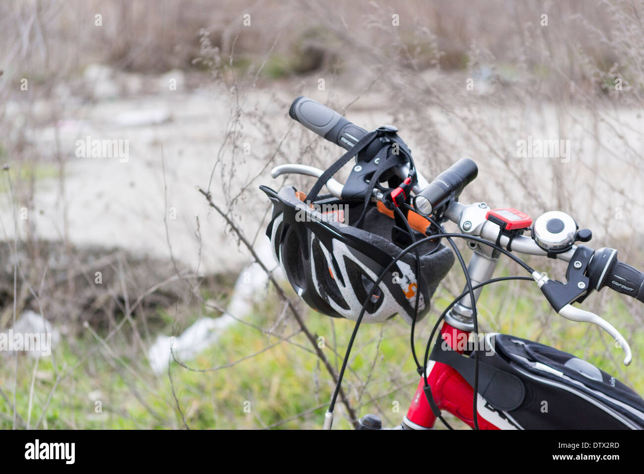 Bicycle and helmet Stock Photo - Alamy