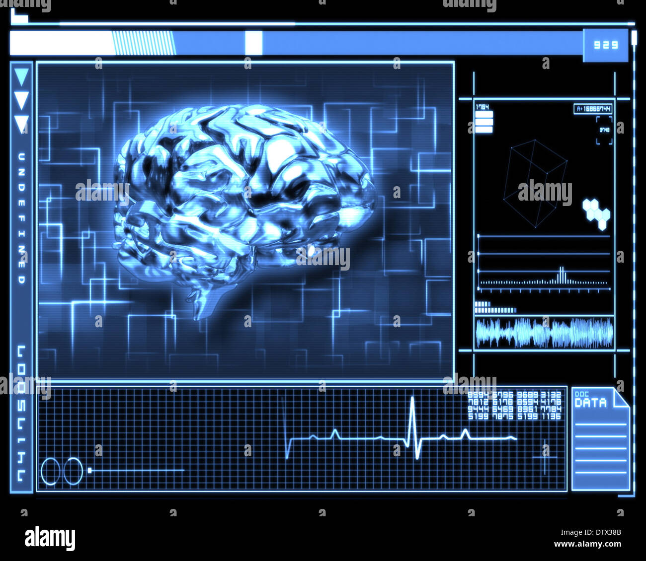 Blue brain technology Stock Photo - Alamy