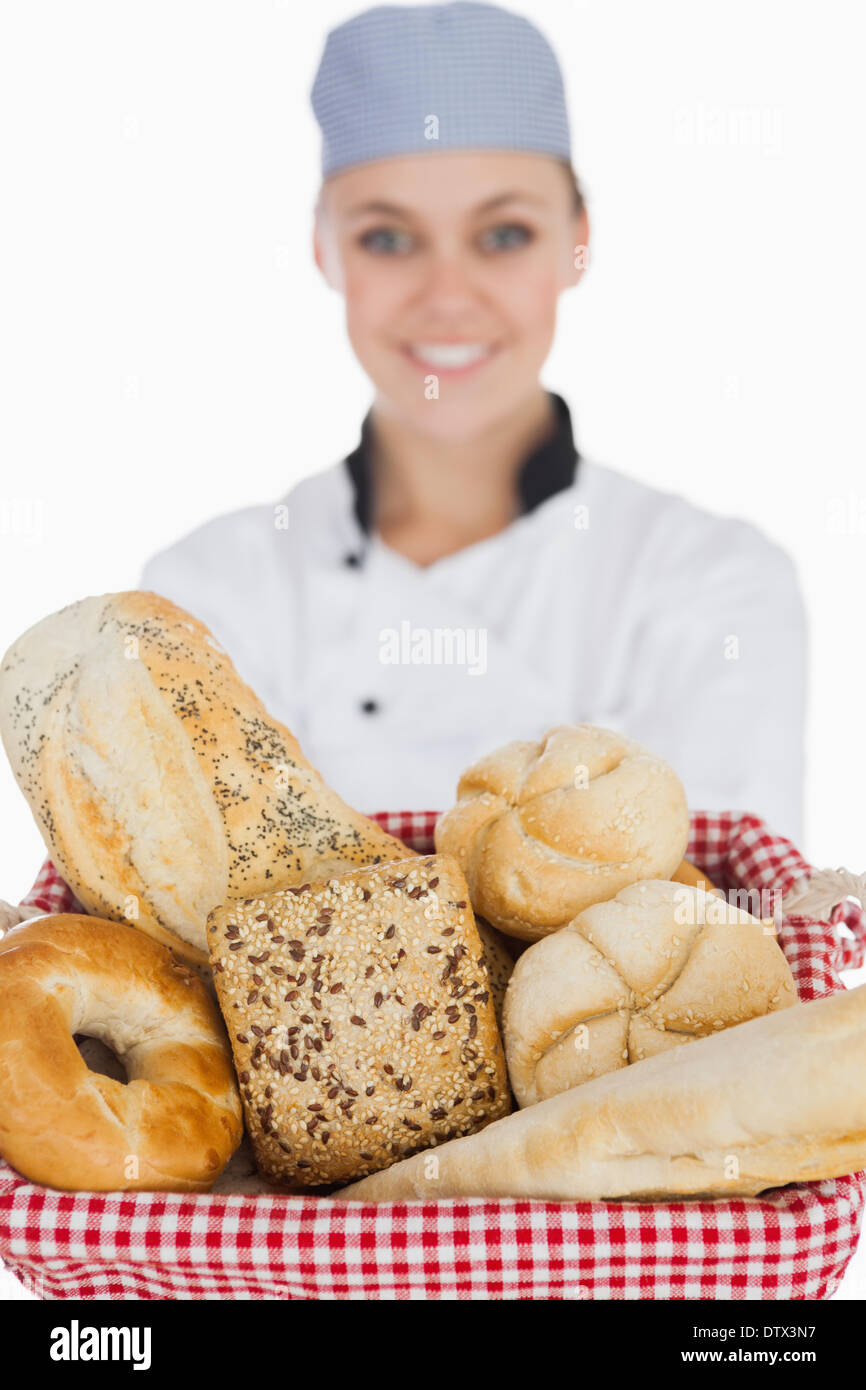 Female chef various breads hi-res stock photography and images - Alamy