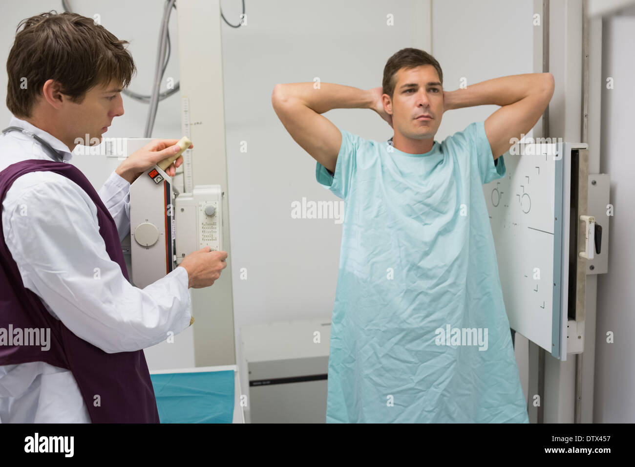 Male patient having a chest x-ray Stock Photo - Alamy