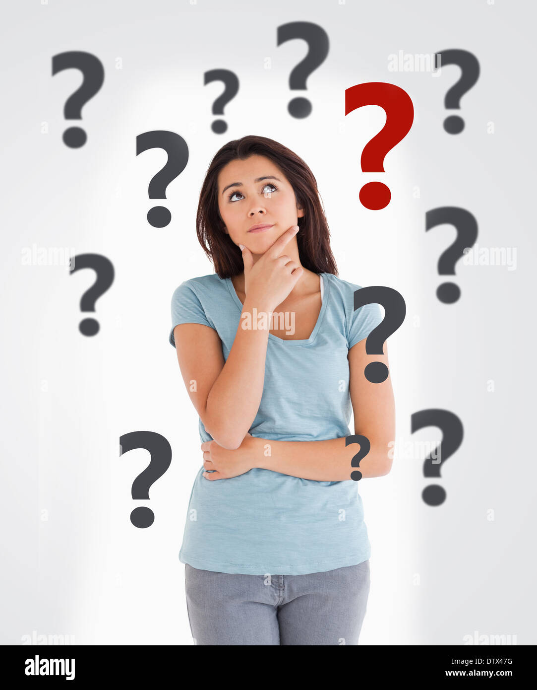 Woman question mark hi-res stock photography and images - Alamy