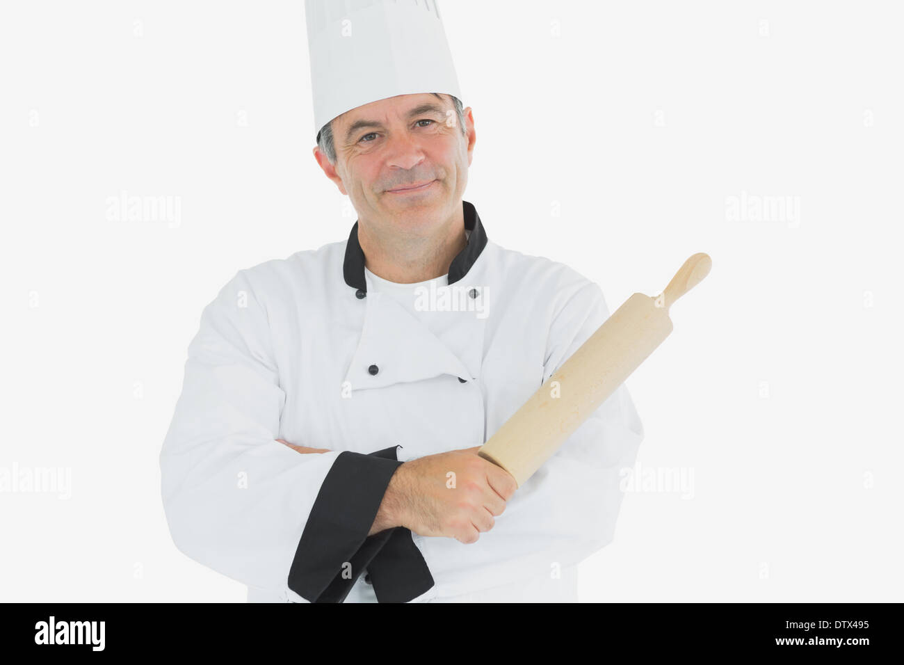 Chef man holding rolling pin hi-res stock photography and images - Alamy
