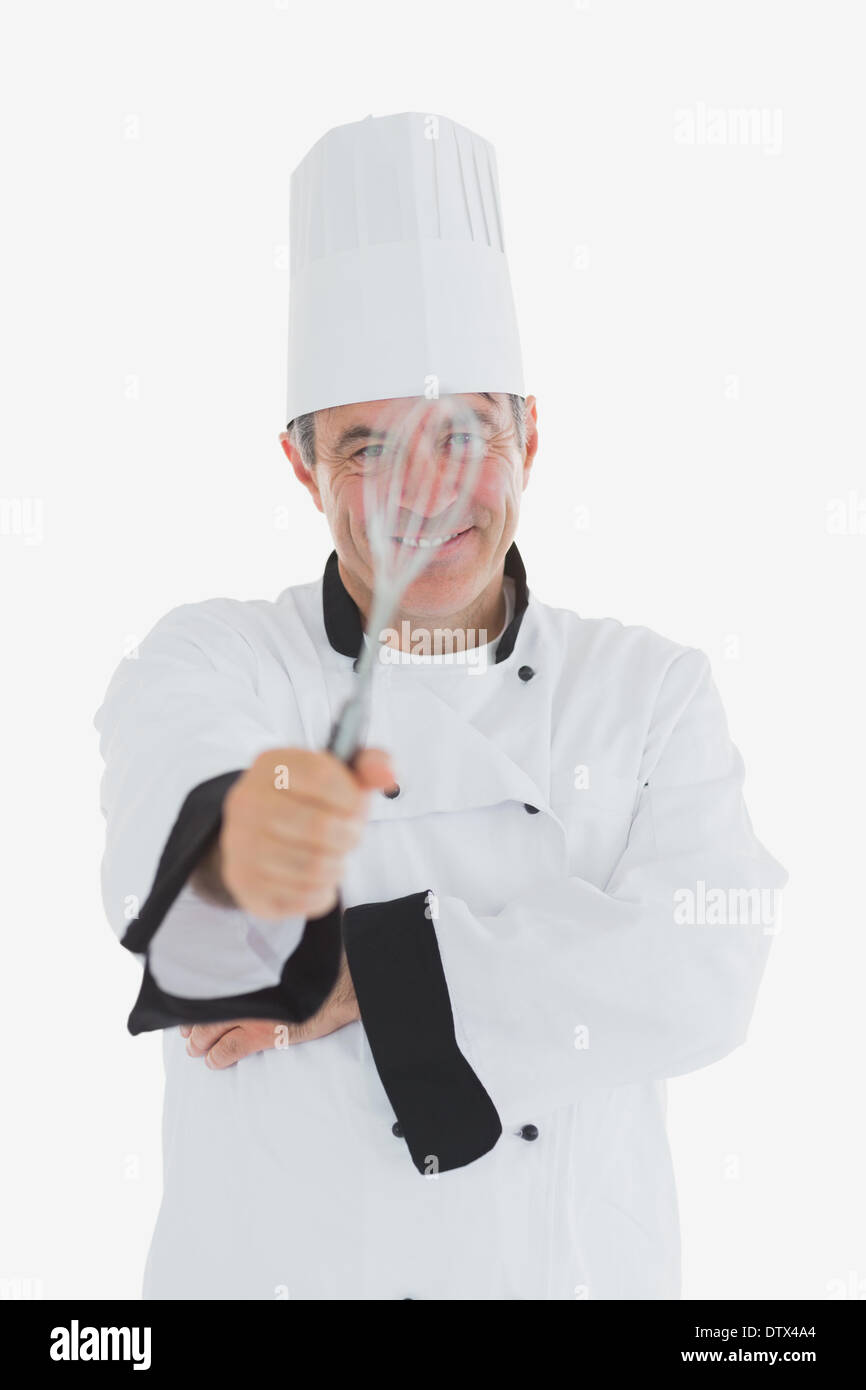 Happy male chef holding hi-res stock photography and images - Alamy