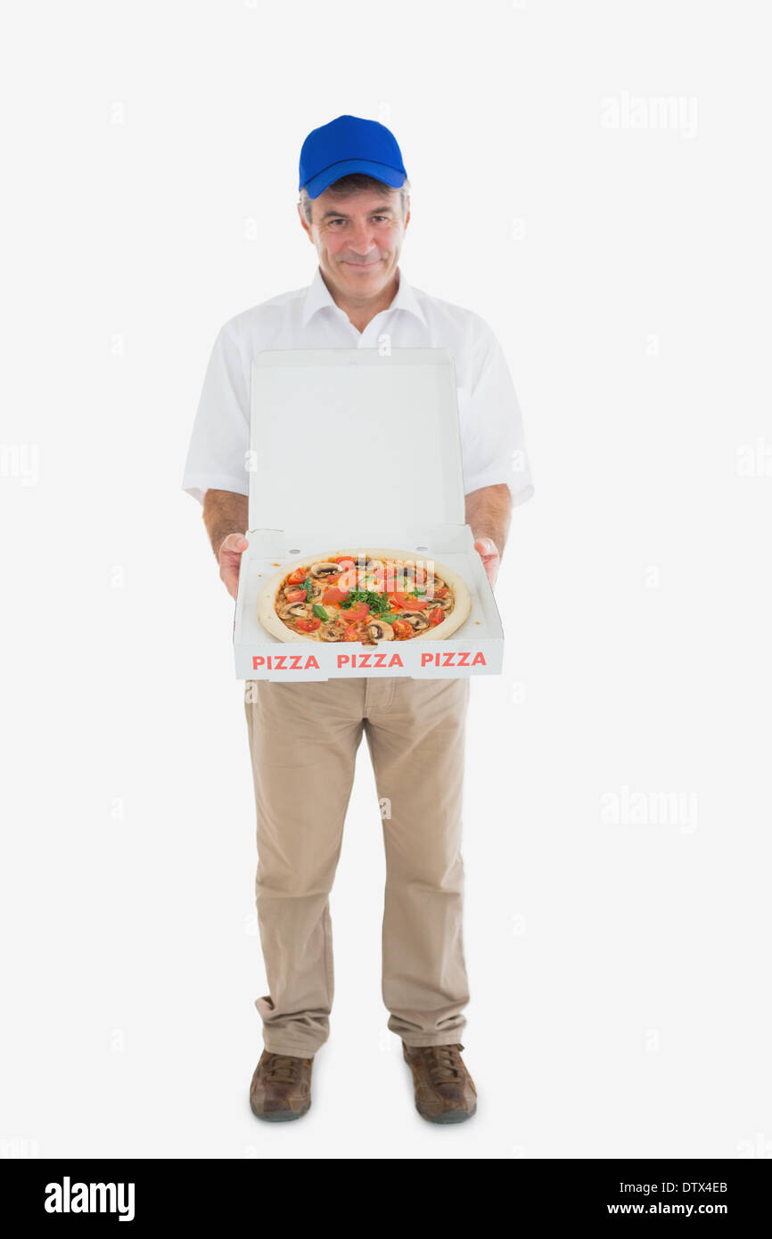 Portrait happy pizza delivery hi-res stock photography and images - Alamy