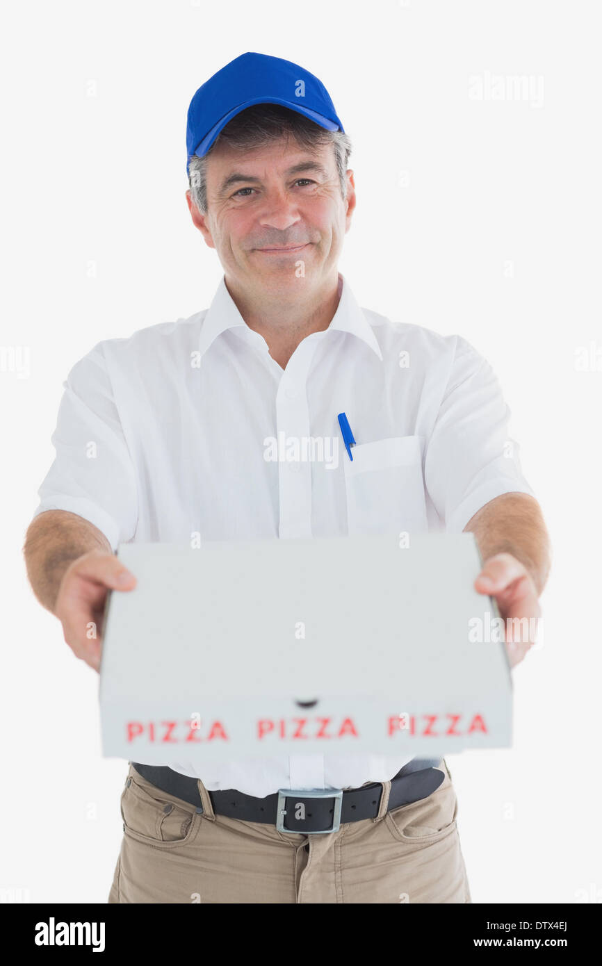 Portrait happy pizza delivery hi-res stock photography and images - Alamy