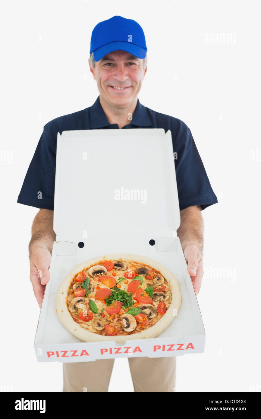 Portrait happy pizza delivery hi-res stock photography and images - Alamy