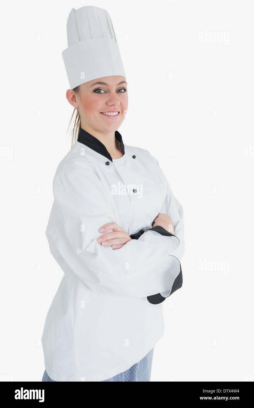 Happy female chef arms crossed hi-res stock photography and images - Alamy
