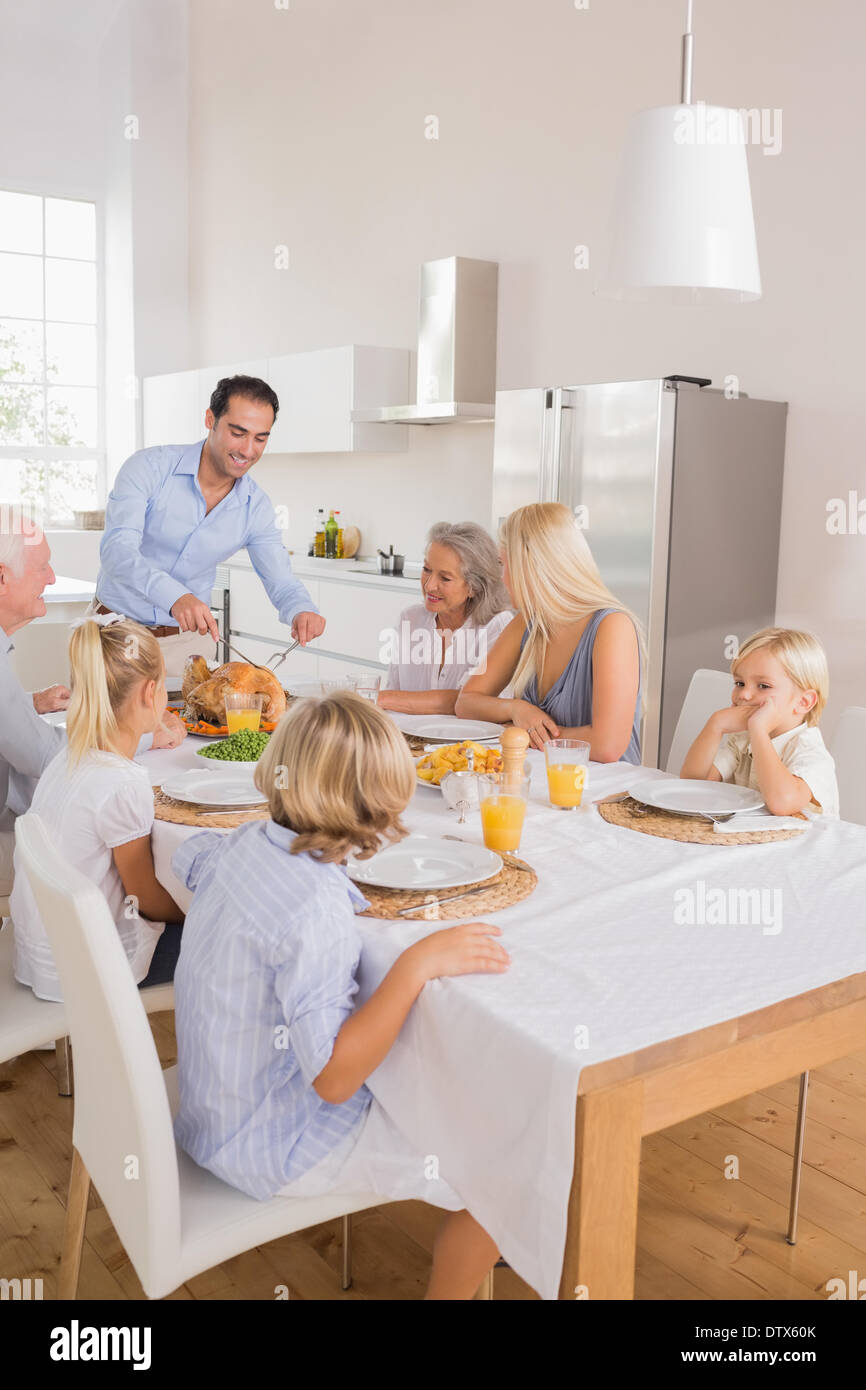 Father son carving together home hi-res stock photography and images ...