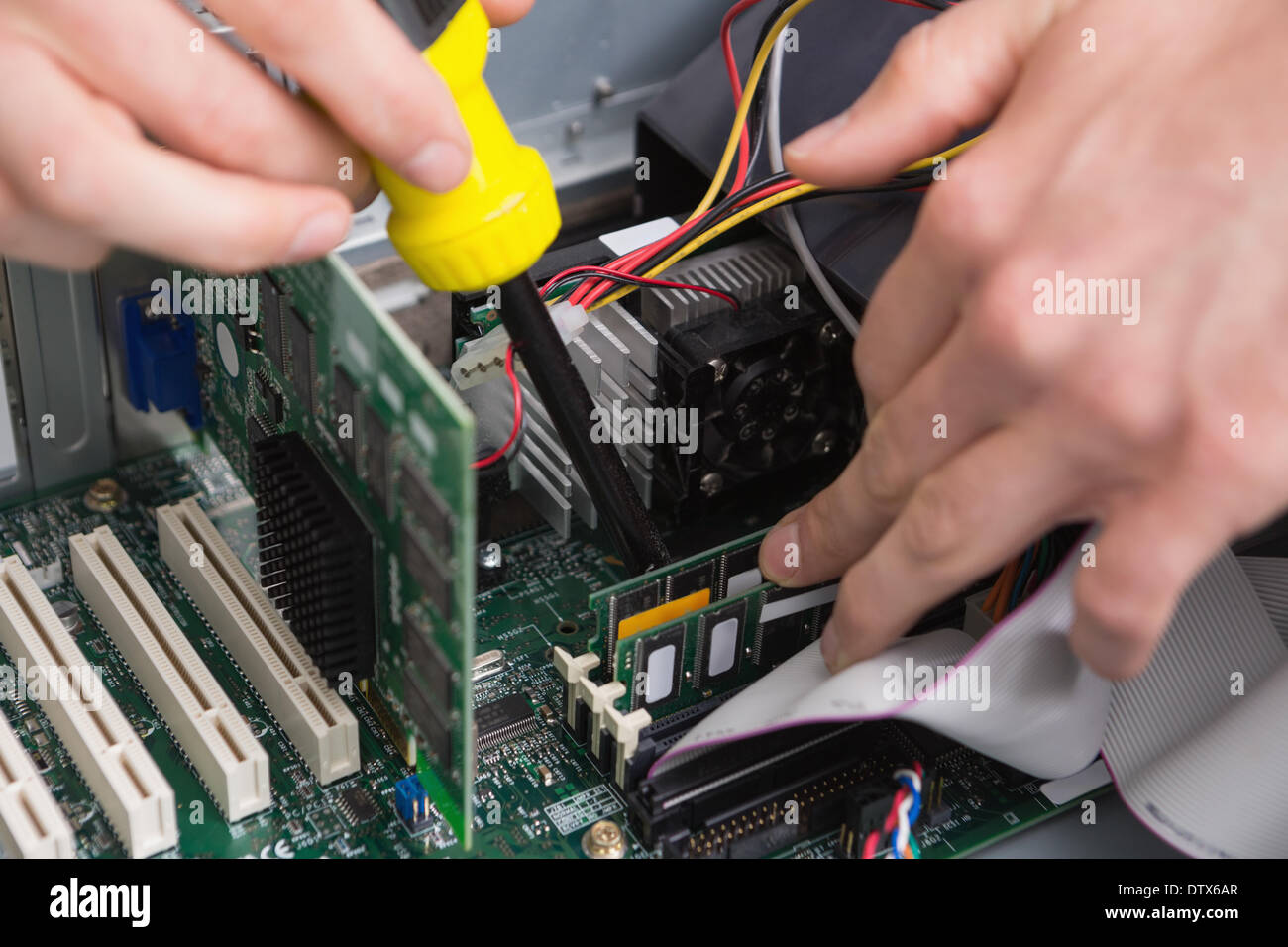 Closeup process of repairing computer Stock Photo - Alamy