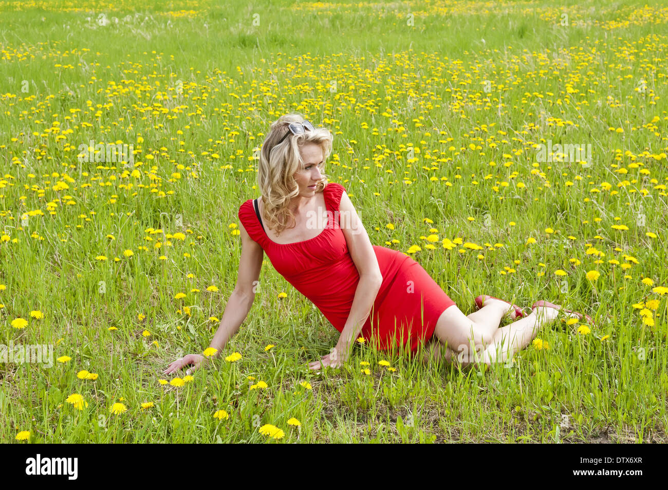 beautiful woman relaxing in nature Stock Photo - Alamy