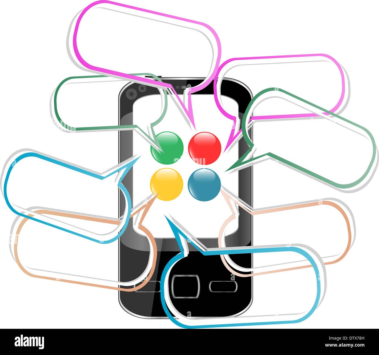 Smart Phone with speech bubble Stock Photo - Alamy