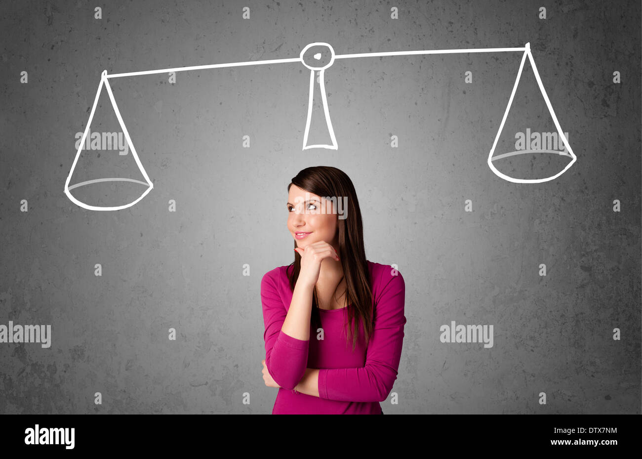 Young woman taking a decision Stock Photo - Alamy