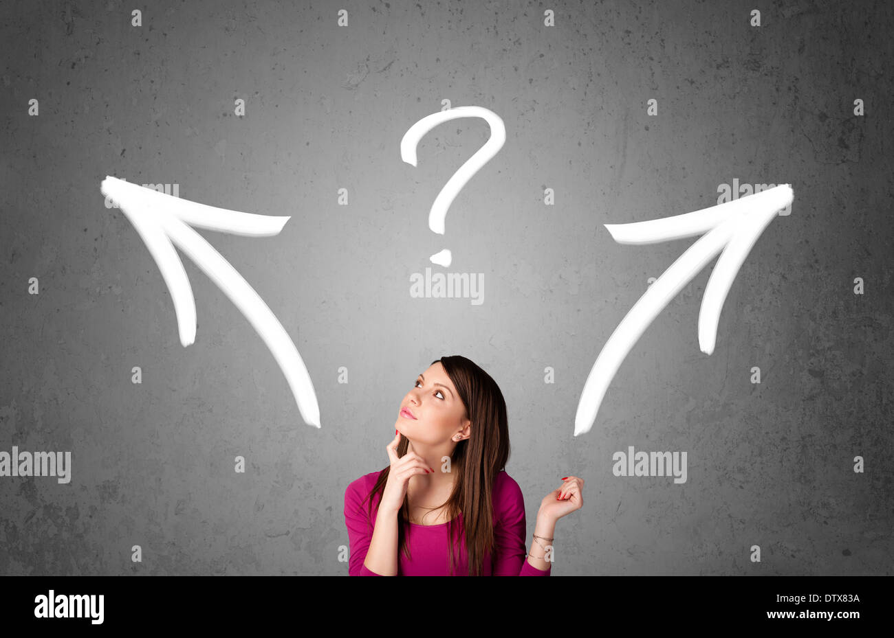 Young woman taking a decision Stock Photo - Alamy