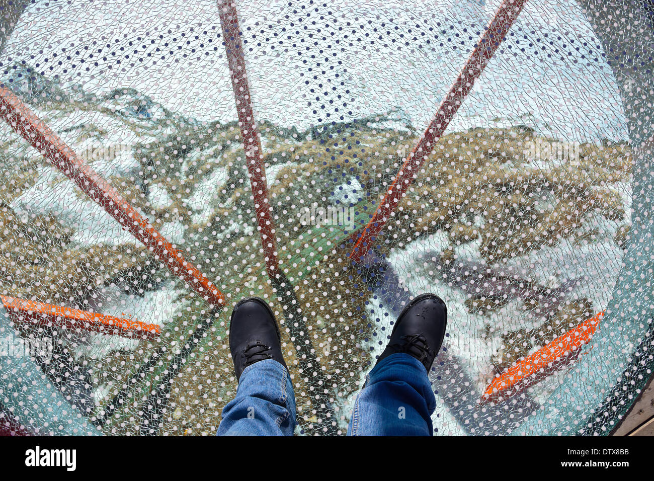 Glass floor - viewpoint at mountains Stock Photo - Alamy