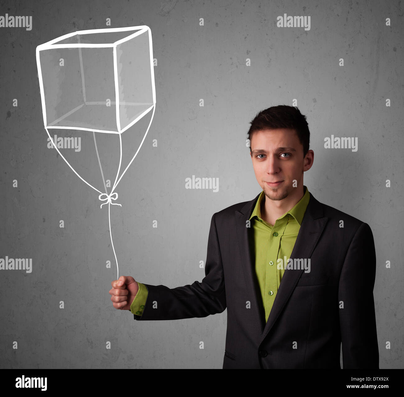 Businessman standing balloon head hi-res stock photography and images ...